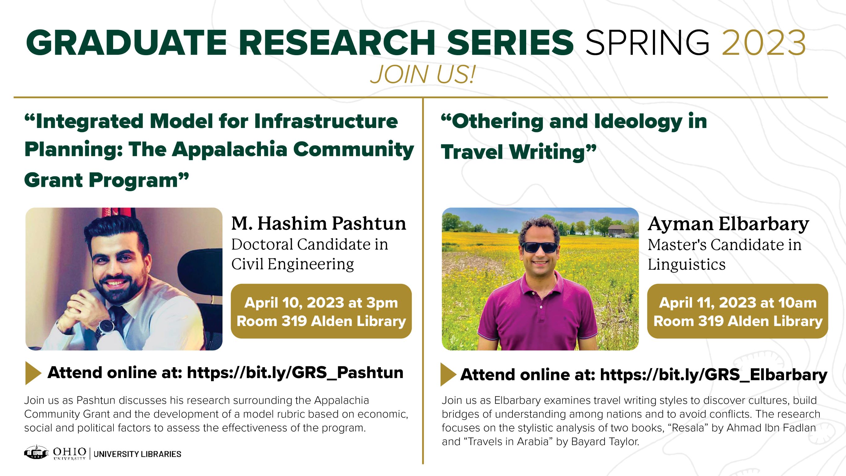 University Libraries is hosting its annual Graduate Research Series for ...