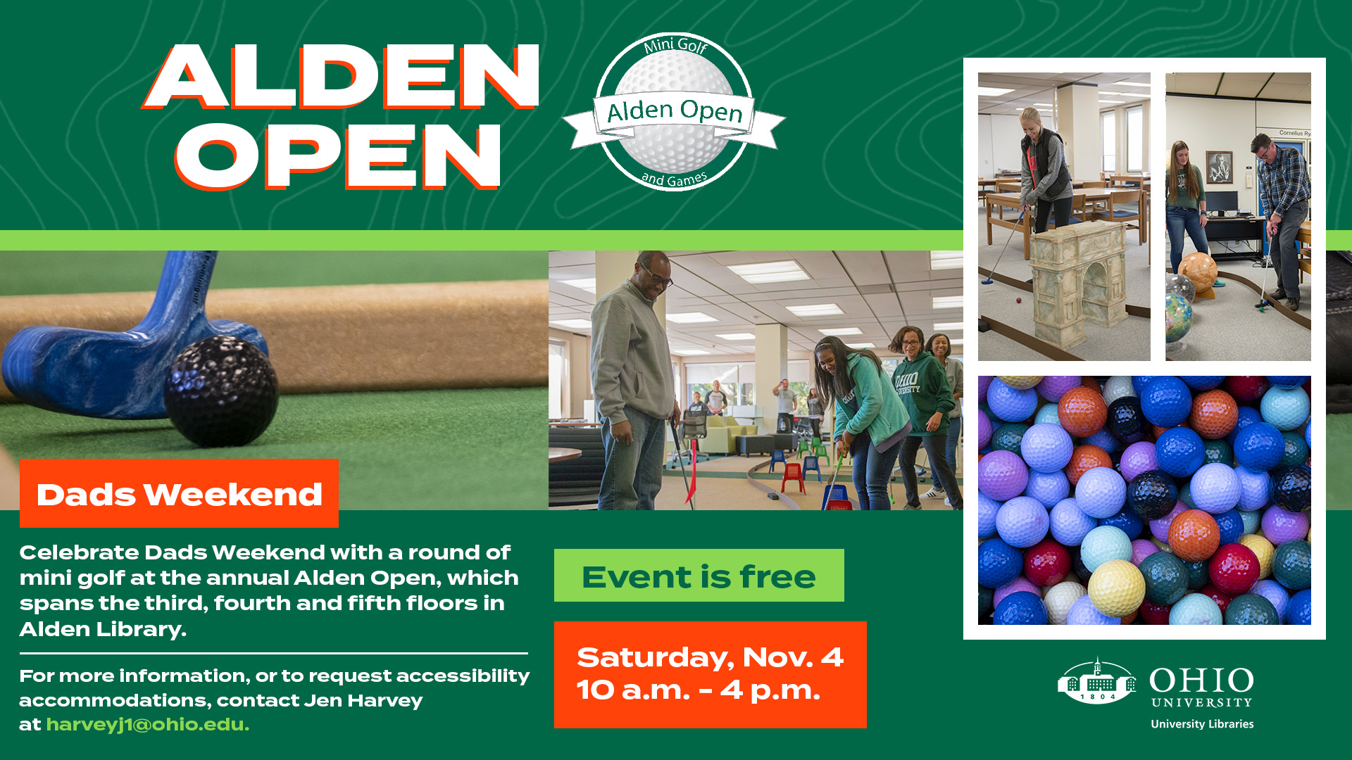 Take your Dad to the “green” with the Libraries’ Alden Open