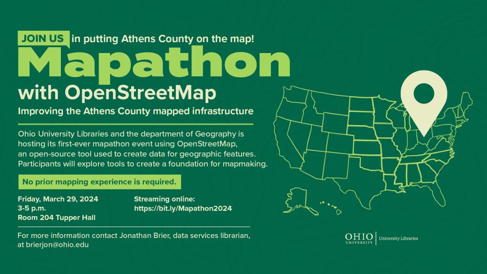 Put Athens County on the map with the Libraries’ first Mapathon
