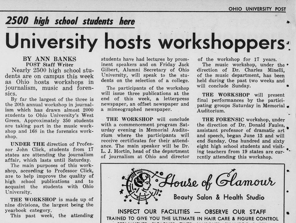 High School Journalism Workshop | Ohio University
