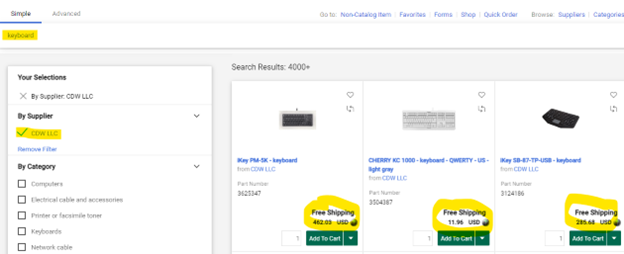 CDW-G Catalog Changes in BobcatBUY (BCB)