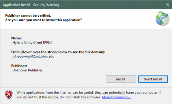 OnBase: Hyland Unity Client Upgrade Instructions | Ohio University